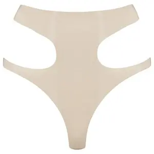 ELISSA POPPY Latex Cut Out Thong - White