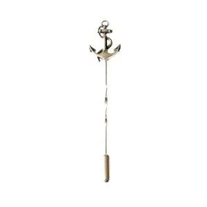 LEE RENEE Anchor Twist Tie Pin Silver