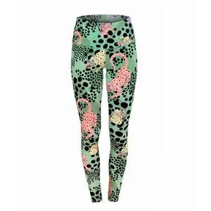 PITAYA YOGA Neutrals / Green / Black Ms Chee Leggings Bamboo