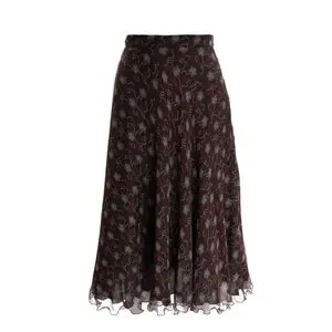SOFIA TSERETELI Printed Silk Chiffon Skirt