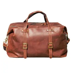 TOURI Large Leather Holdall - Brown