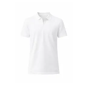 NUVV COLLECTION Men’s Zip-neck Polo – Lightweight Knit Shirt - White