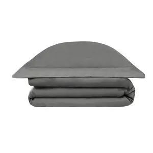 DECOFLUX HOME Black / Grey Sateen Bed Linen Set Black Sand - Black/grey