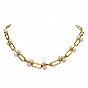 EYECONIC BY SAMAR AJRAM Link Chain Pearl Necklace