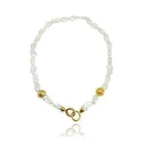 LINYA JEWELLERY Dora Pearl Necklace - Gold
