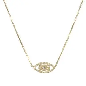KAMARIA Evil Eye Necklace With Crystals - Gold