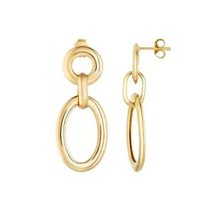 LULU B LONDON Oval Link Chain Drop Earrings - Gold
