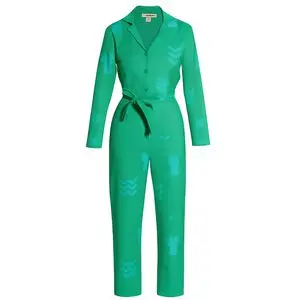 WILD CLOUDS Organic Cotton & Linen Jumpsuit - Green