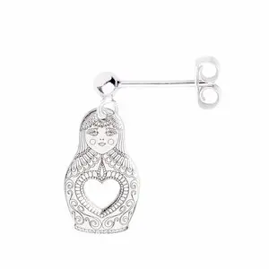 CARTERGORE Russian Doll Short Drop Earring - Silver