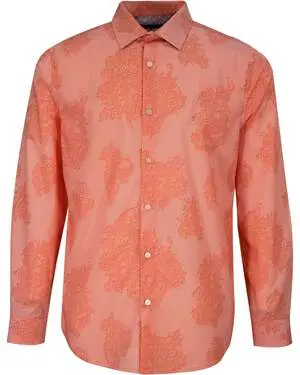 LORDS OF HARLECH Nigel Cutout Oxford Shirt Melon - Pink