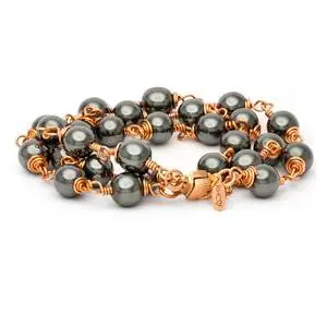 REJECTED HEARTS CLUB Heiress Hematite Beaded Bracelet - Black