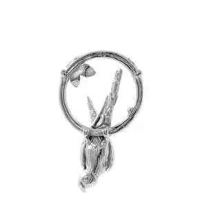 LEE RENEE Parakeet Lapel Pin – Upside Down - Silver Silver