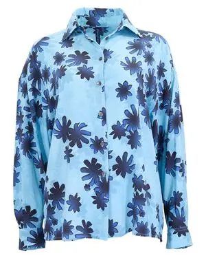 LORDS OF HARLECH Sophie Silk Oversized Floral Shirt