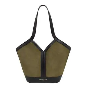 CARNEVALE Gaia Suede Shoulder Bag - Black/green