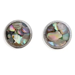 KATE KOEL Round Stud Earrings - Grey