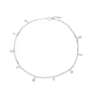 BLOOMTINE | EARTH ANGEL HQ Illuminess™ Premium Sterling 'apah Water Goddess' Droplet Anklet - Silver