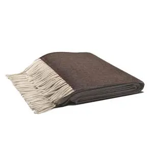 LO DECOR Zibelline Fringe Cashmere Blanket Throw - Brown