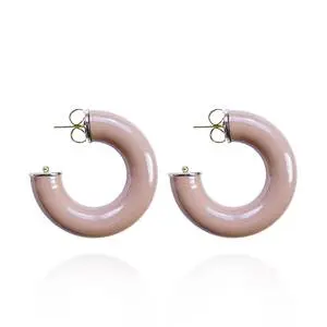 SAULE LABEL Alba Hoops In Dune Brown