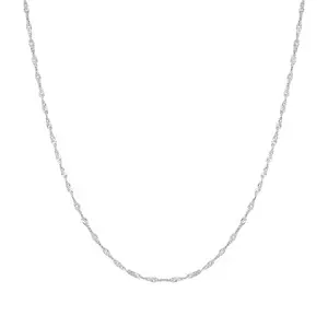 SPERO LONDON Sterling Singapore Twisted Curb Chain - Silver