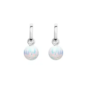 ORA PEARLS Ice Opal Hoop Earrings - Silver
