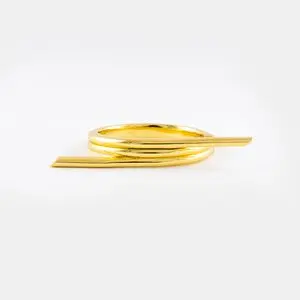 BORN IN EXILE Barbwire Brass Bangle - Gold