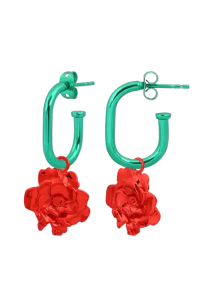 LAVANI JEWELS Batou Rose Charm Earrings