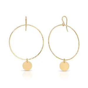 HEATHER HAWKINS Heather Hawkins Jewelry Hammered Hoop Disc Earrings