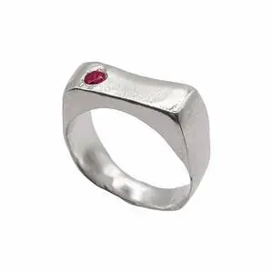 MOCA JEWELLERY Grace Bow Ring - Red/silver