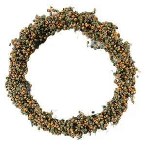LILA RASA Yellow / Green Yellow & Green Wooden Beads Wreath 37x5x37cm - Yellow/green