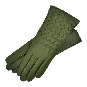 1861 GLOVE MANUFACTORY Trani Woven Leather Gloves - Green