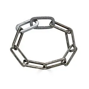LONI PAUL JEWELRY Chunky Rectangle Paperclip Chain Bracelet - Silver