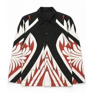 BORN IN EXILE Oversized Printed Denim Parka