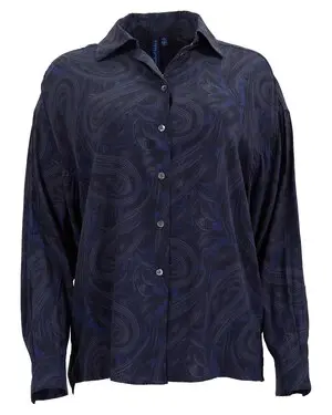 LORDS OF HARLECH Oversized Stretch Silk Shirt