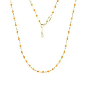 KAMARIA Enamel Beaded Chain Necklace - Orange
