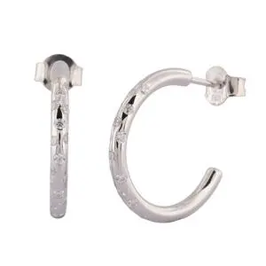 DAINTY LONDON Seren Hoop Earrings - Silver