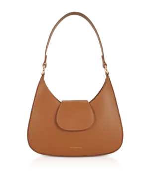 LE PARMENTIER Obolo Leather Shoulder Bag Brown