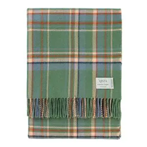 ARAMINTA CAMPBELL Highlands At Dawn Lambswool Throw - Green