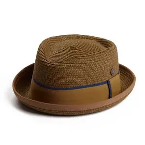 DASMARCA HATS Dasmarca Durban Porkpie Straw Hat - Brown