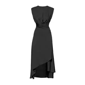 BLUZAT Midi Dress With Asymmetrical Slit