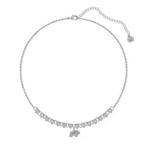 CLOUD HAVEN Cz Heart And Logo Pendant Necklace - Silver