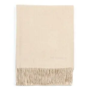 BEL CASHMERE Cashmere Stole With Fringes Beige - Black