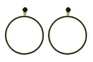 VICKISARGE Vickisarge The Jumbo Clip-On Hoop Earrings Black