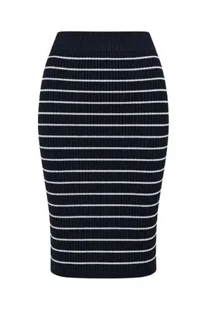 CONQUISTA Fitted Striped Skirt
