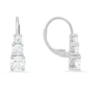 KYLIE HARPER Sterling Cubic Zirconia Leverback Earrings - Silver