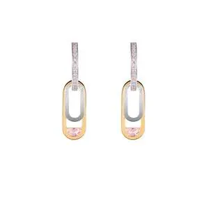 Arte Madrid Convertible Hoop Earrings With Morganite Gems - Pink