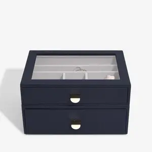 STACKERS Classic Display Jewelry Box Set Of 2 - Blue