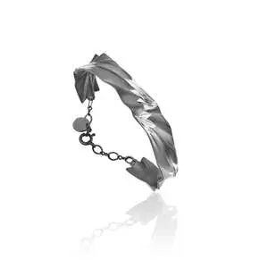 C|ND|N BY CANDAN BALTO Reflection Silver Cuff Bracelet - Black