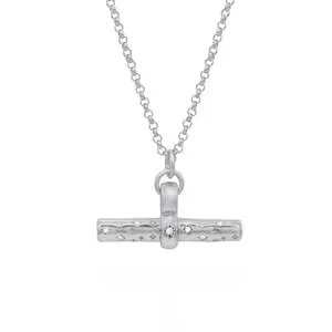 LUNA CHARLES Wren T-bar Necklace - Silver