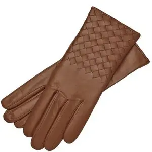 1861 GLOVE MANUFACTORY Trani Woven Leather Gloves - Brown