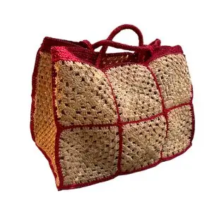 ZANATANY CONCEPTS Handmade Carry Tote Bag - Red